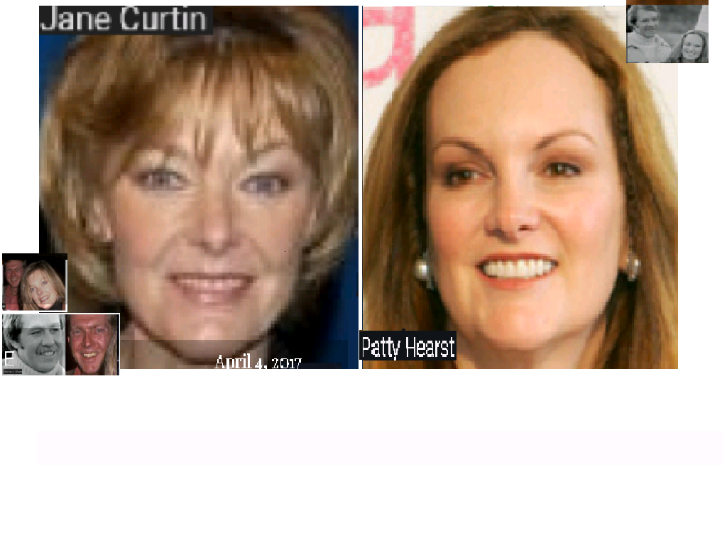 Patty Hearst = Jane Curtin ………………. Media Corp. heiress = TV comedic ...