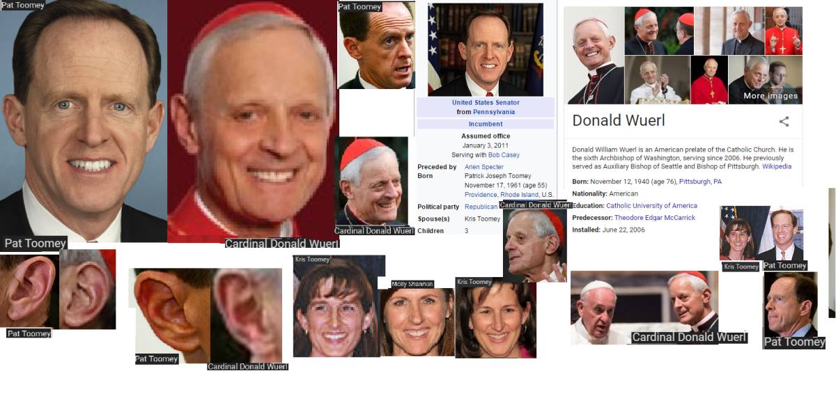 U.S. Senator Pat Toomey = Cardinal Wuerl … his wife Kris Toomey = Molly ...