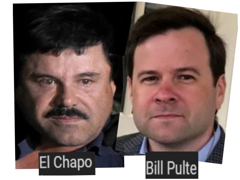 Mexican drug kingpin: EL CHAPO = BILL PULTE, American billionaire ...