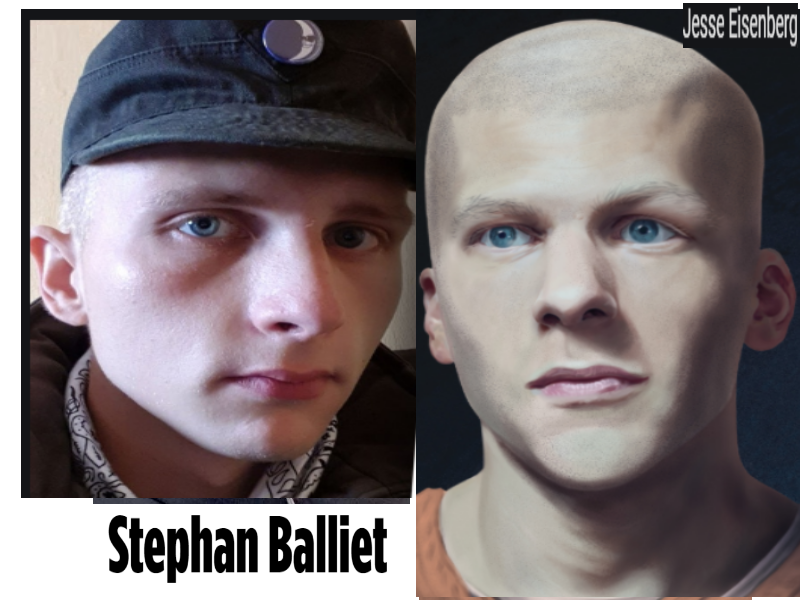GERMAN SYNAGOGUE GUNMAN, STEPHAN BALLIET = JESSE EISENBERG, ACTOR ...