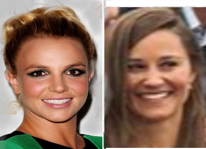 American singer, Britany Spears = Pippa Middleton, British socialite ...