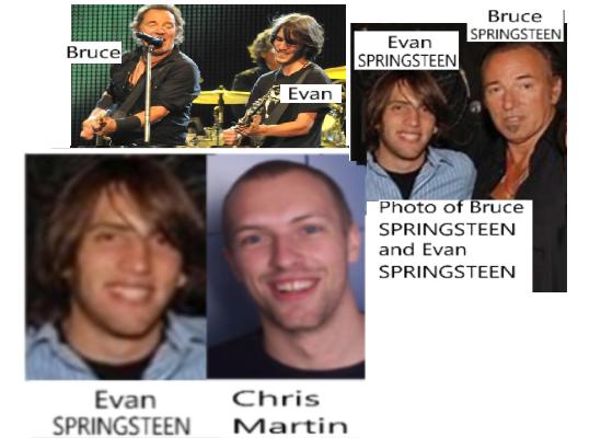 Singer CHRIS MARTIN, of Coldplay = EVAN SPRINGSTEEN, the son of singer ...